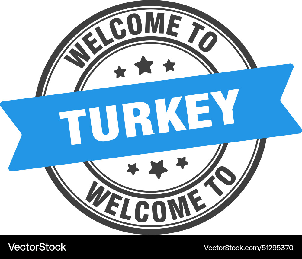 Welcome to turkey stamp round sign Royalty Free Vector Image