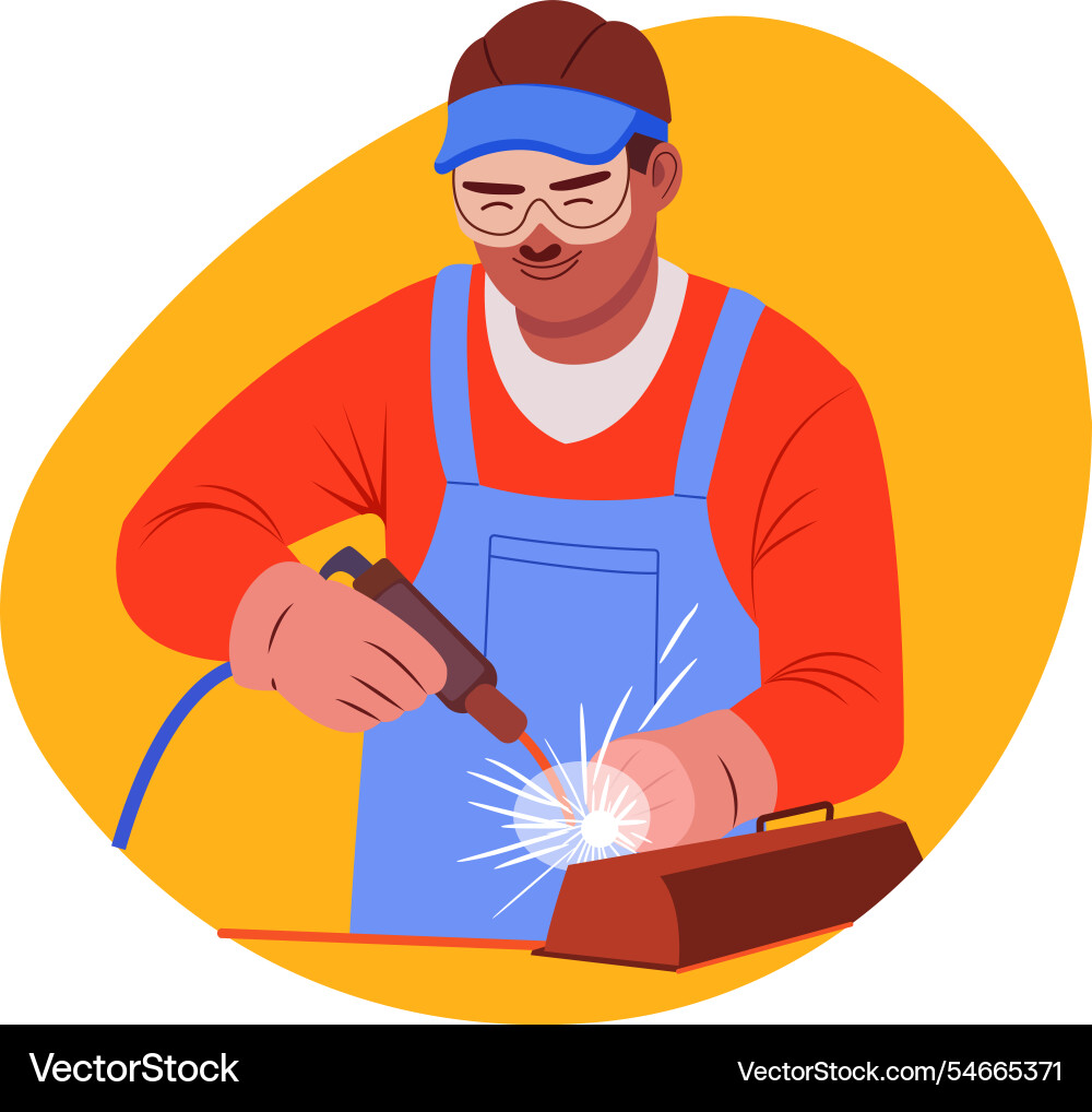 A flat of welder Royalty Free Vector Image - VectorStock