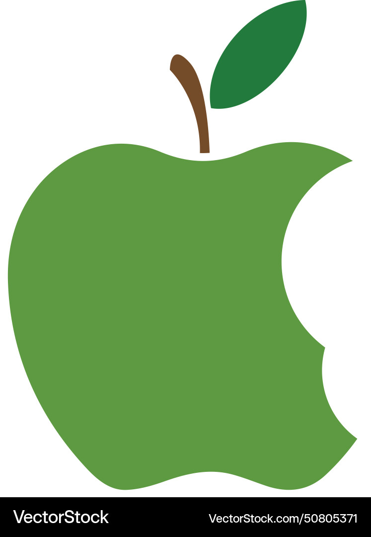Bitten green apple icon Royalty Free Vector Image