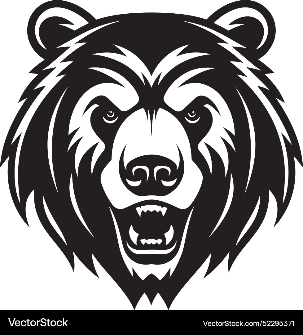 Bold and free wild bear artlively elegance black Vector Image