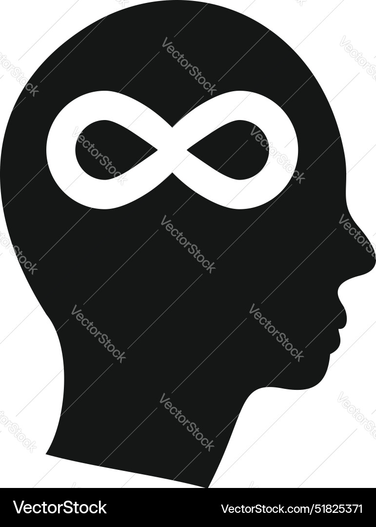 Human head silhouette with infinity symbol Vector Image