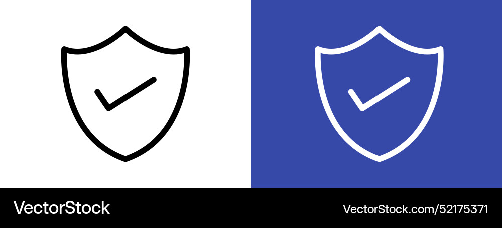 Shield logo sign set outline Royalty Free Vector Image