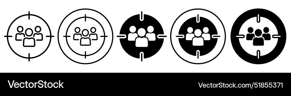 Target audience icon set collection for web Vector Image