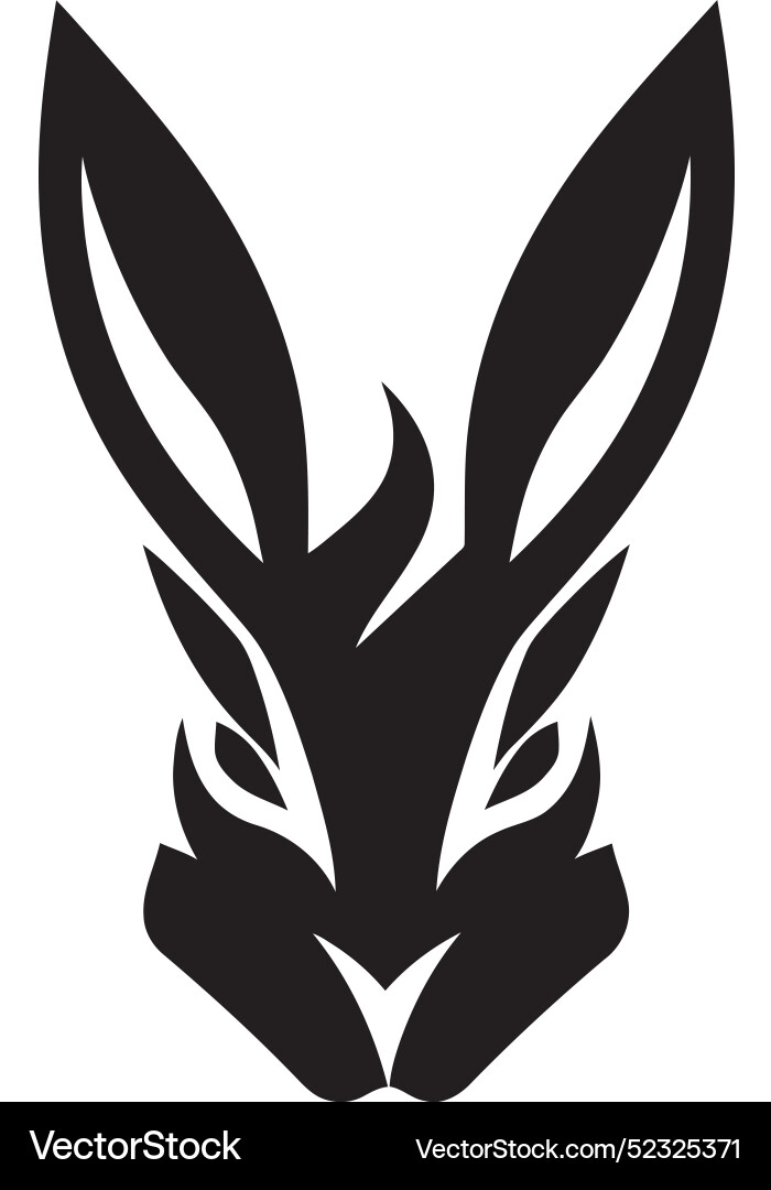 Whispered details black rabbit shadows Royalty Free Vector