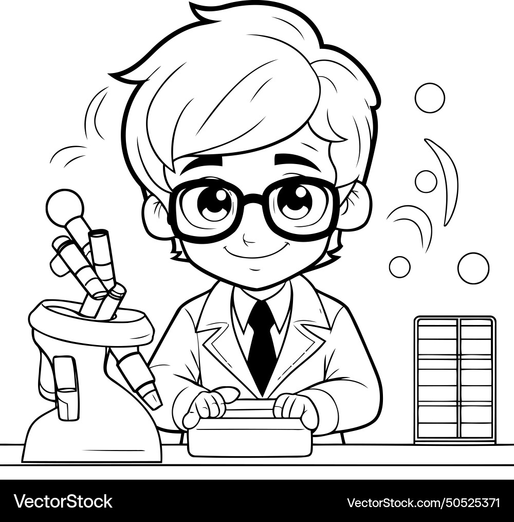 Young Scientist Cartoon Boy Royalty Free Vector Image