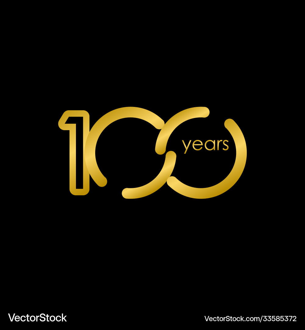 100 years anniversary elegant gold celebration Vector Image