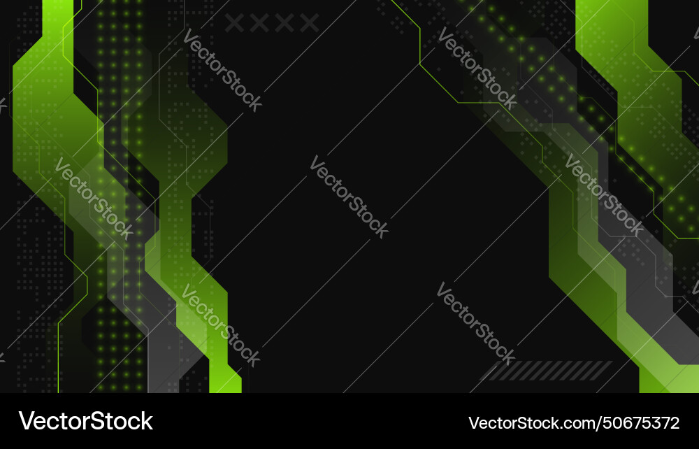 Abstract technology background green and black Vector Image