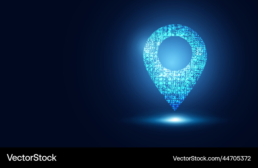 Abstract technology map pin low poly futuristic Vector Image
