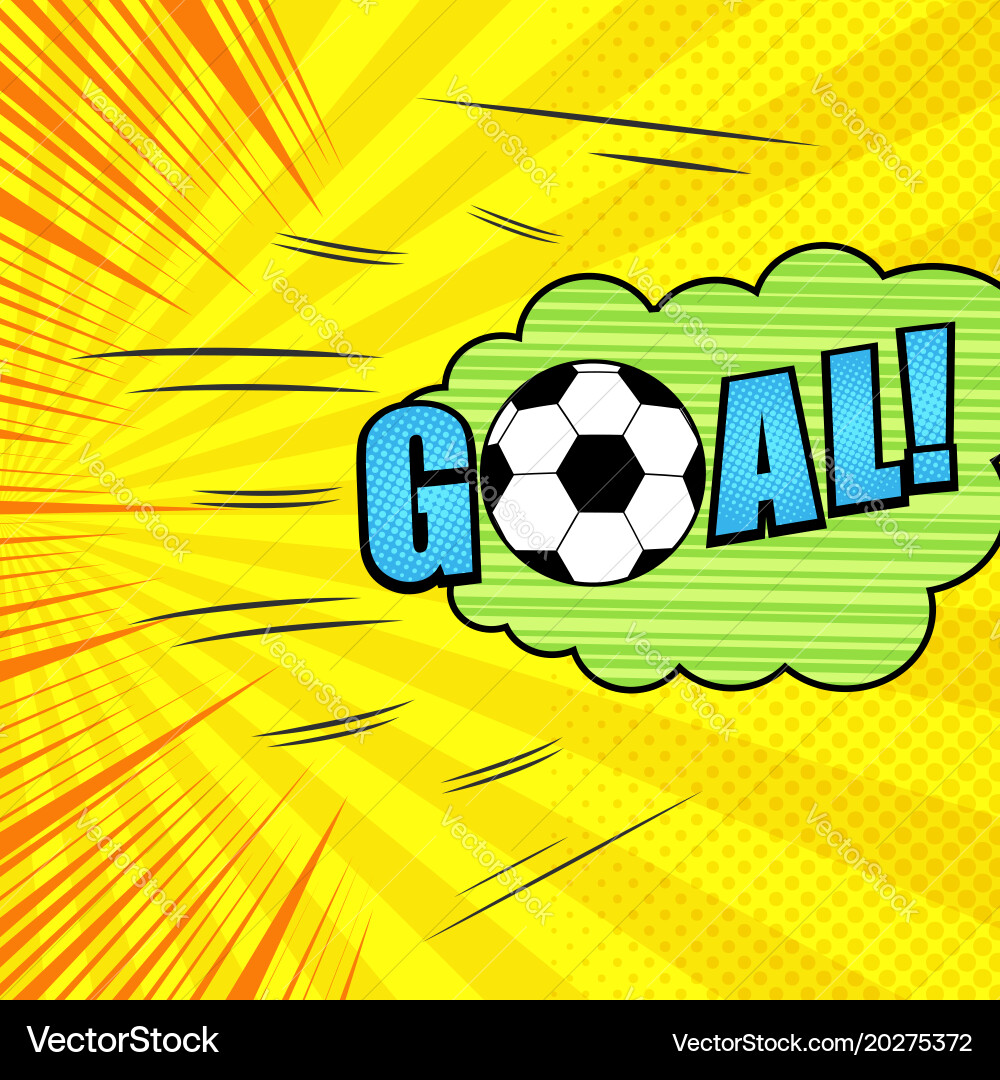 Comic goal dynamic template Royalty Free Vector Image