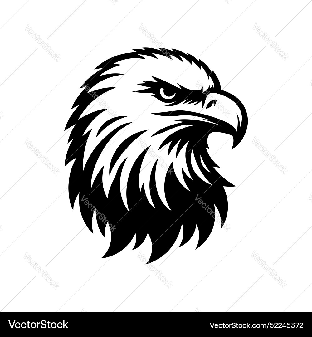 Eagle head silhouette Royalty Free Vector Image