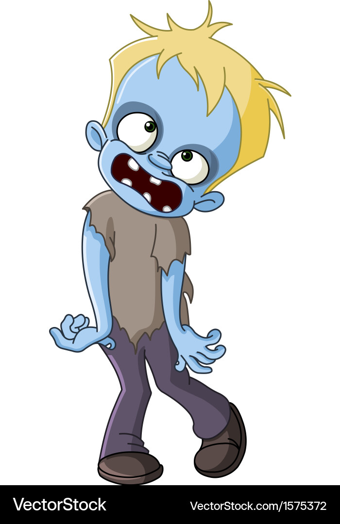 Happy Zombie Kid Halloween Costume Royalty Free Vector Image