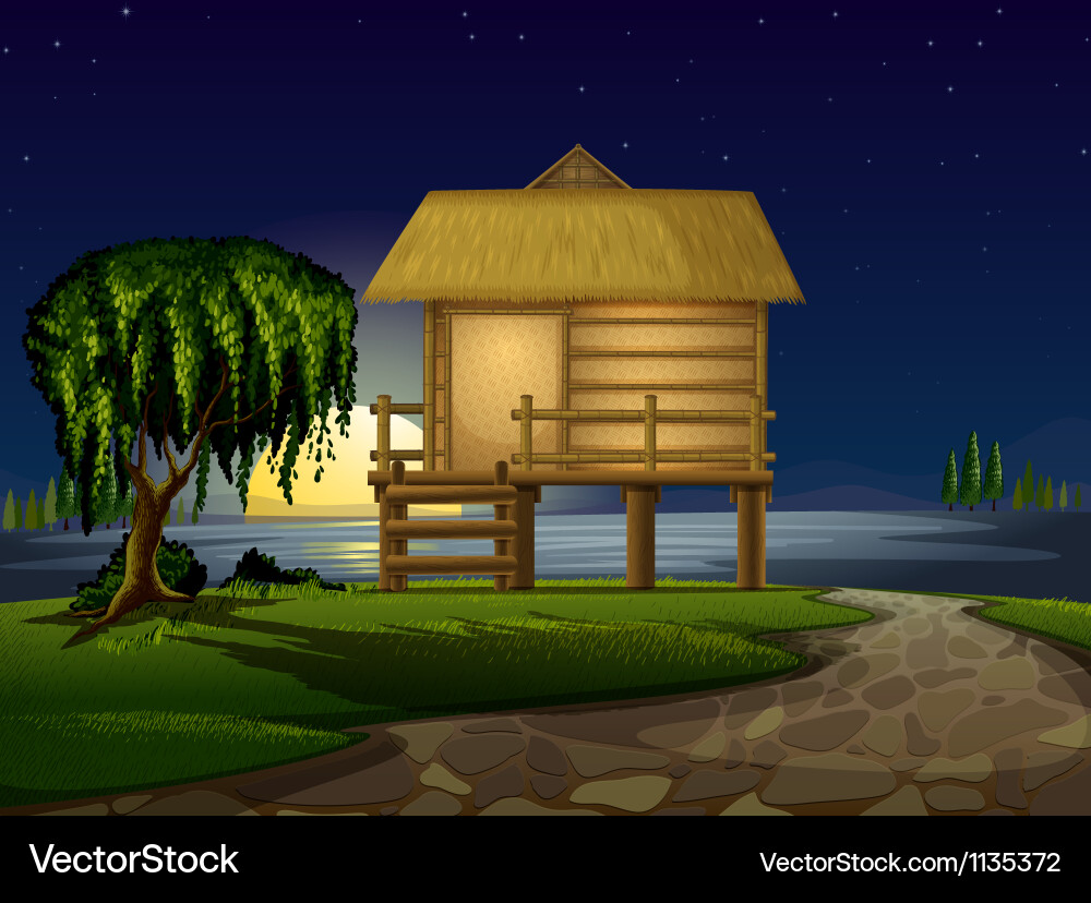 House and stars Royalty Free Vector Image - VectorStock