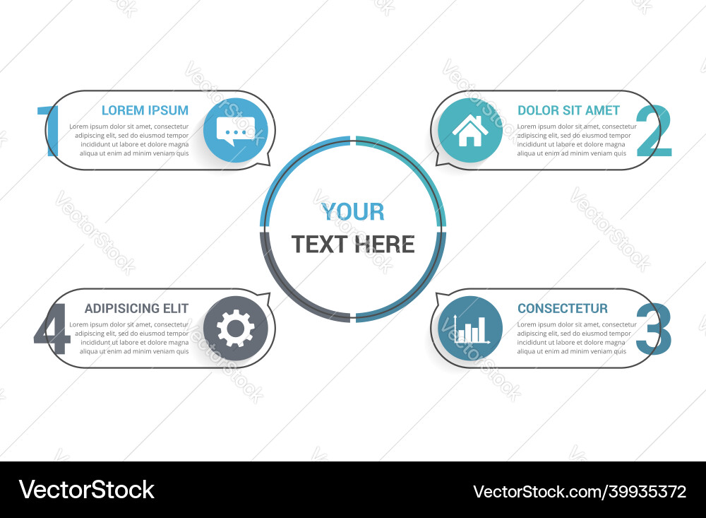 Infografische Vorlage mit 4 Elementen Lizenzfreier Vektor