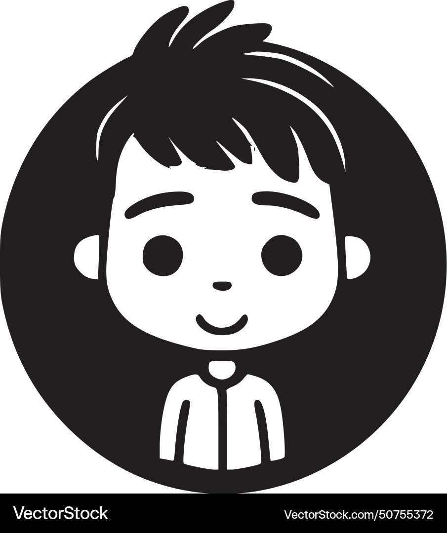 Kid - black and white Royalty Free Vector Image