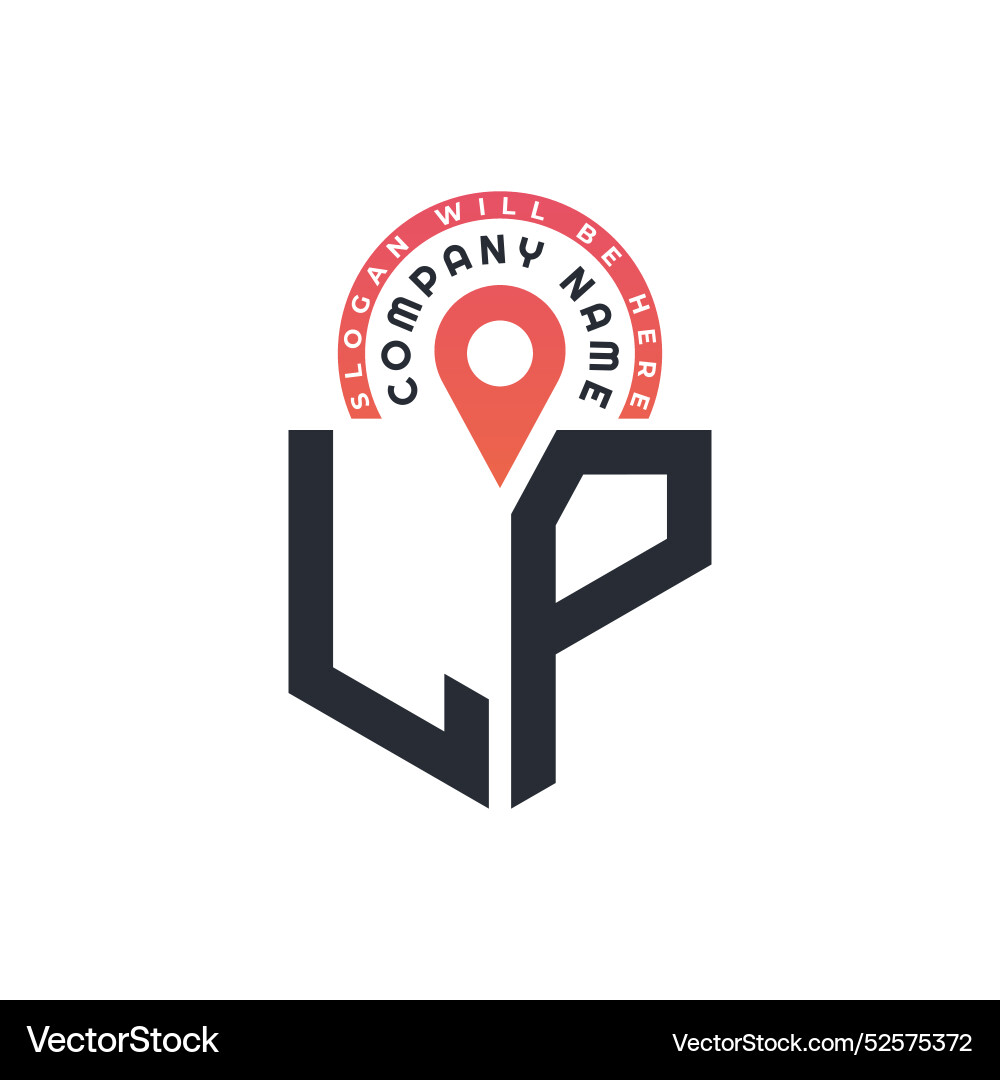 Lp location logo design for human resources Vector Image