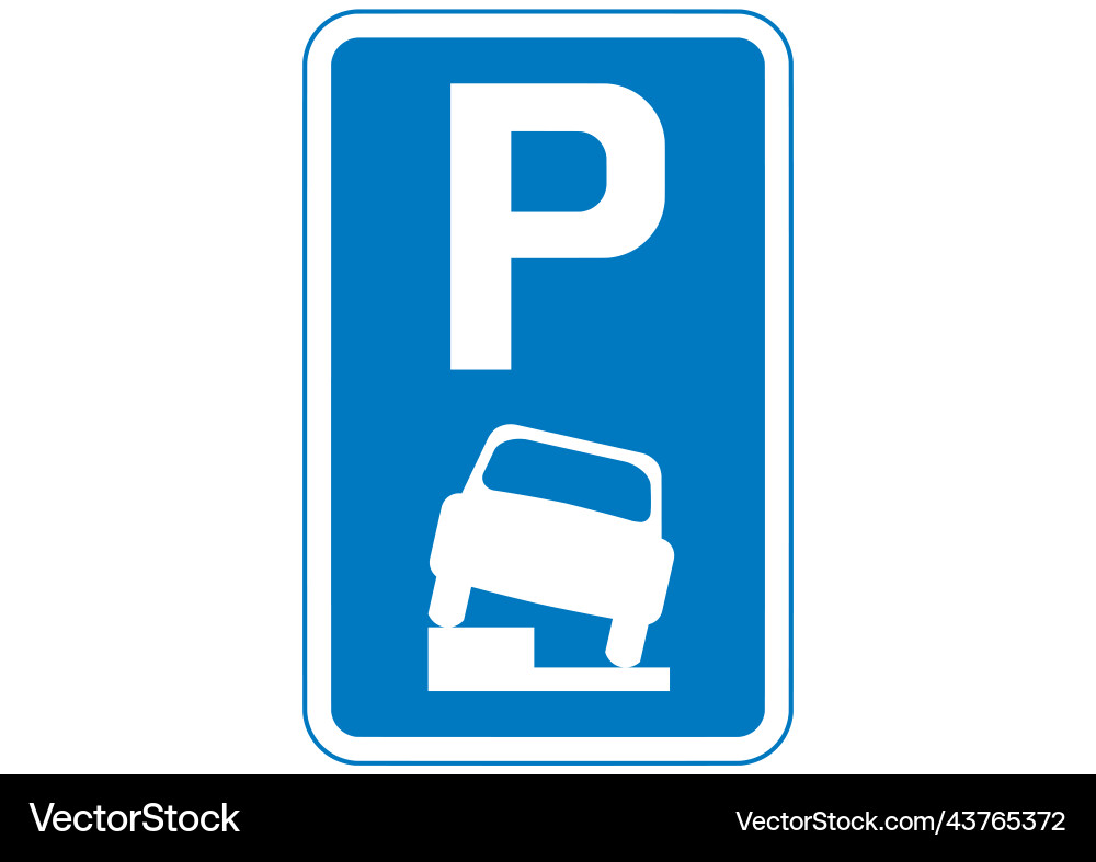 Partially parking on footpath allowed Royalty Free Vector