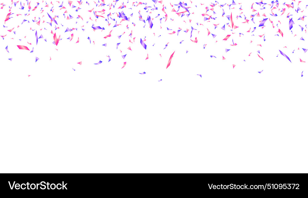Pink and purple confetti falling celebration Vector Image