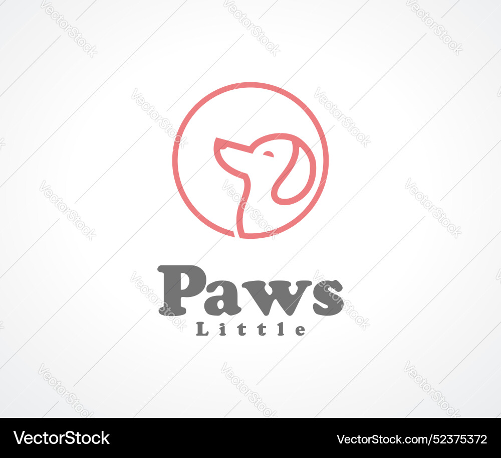 Playful paw logo design concept pet Royalty Free Vector