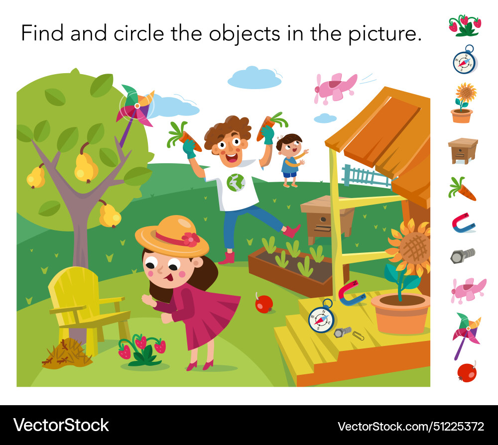 Puzzle game for kids cartoon scene Royalty Free Vector Image