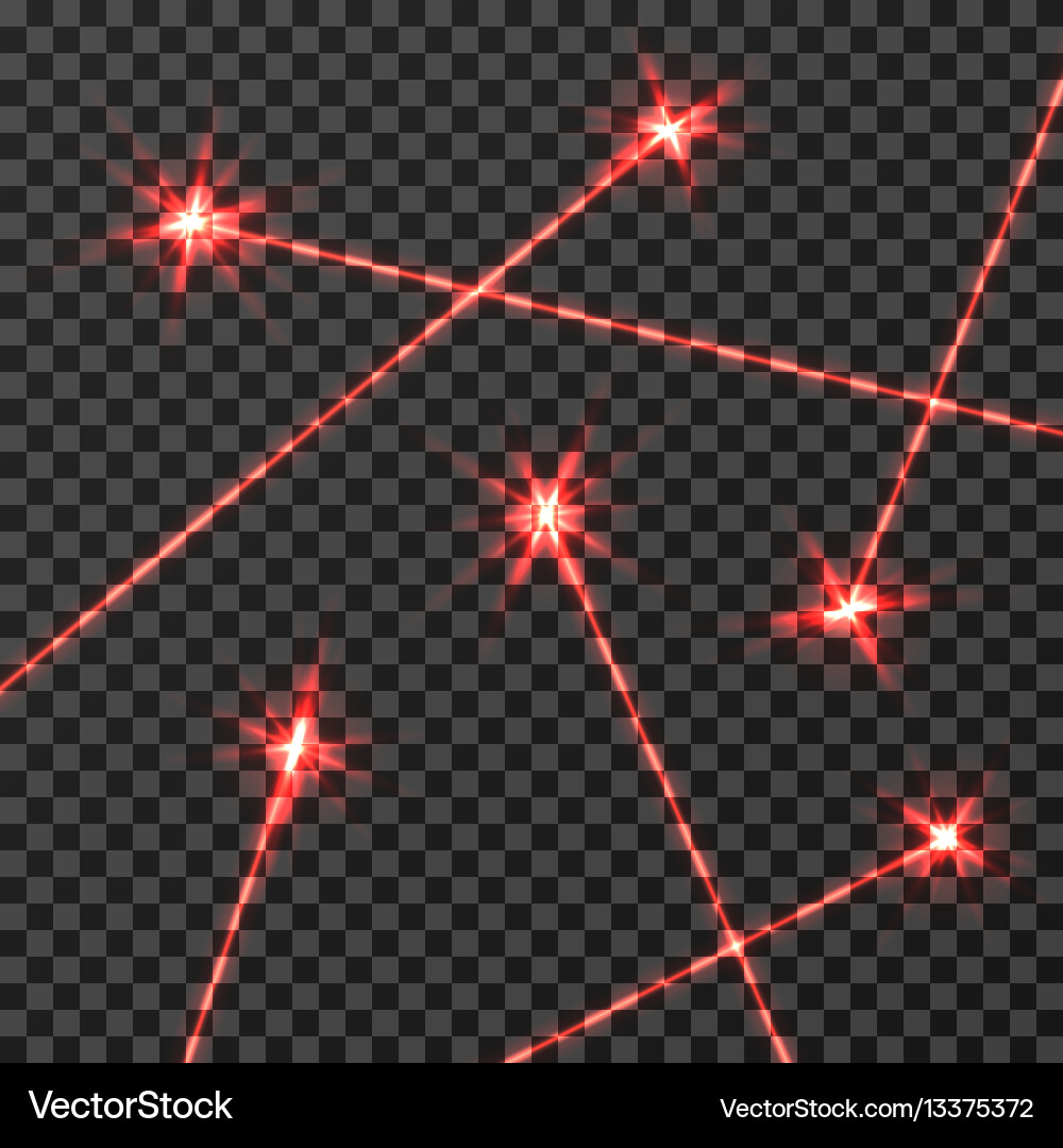 Red laser beams light effect isolated Royalty Free Vector