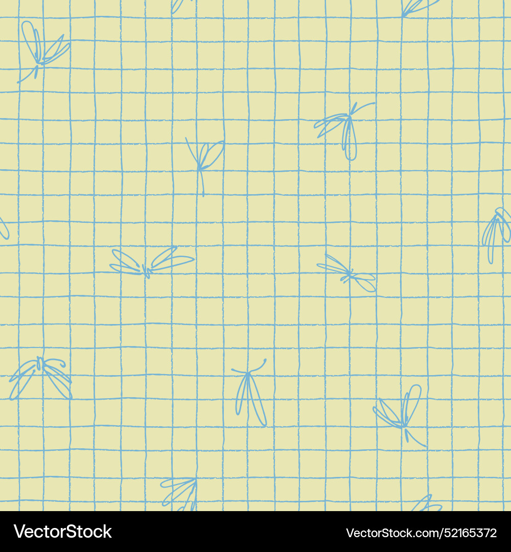 Seamless plaid pattern with hand drawn grid Vector Image