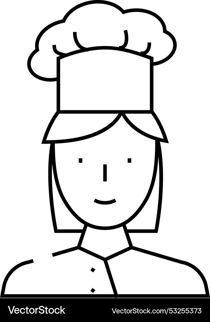 Cook chef woman line icon Royalty Free Vector Image