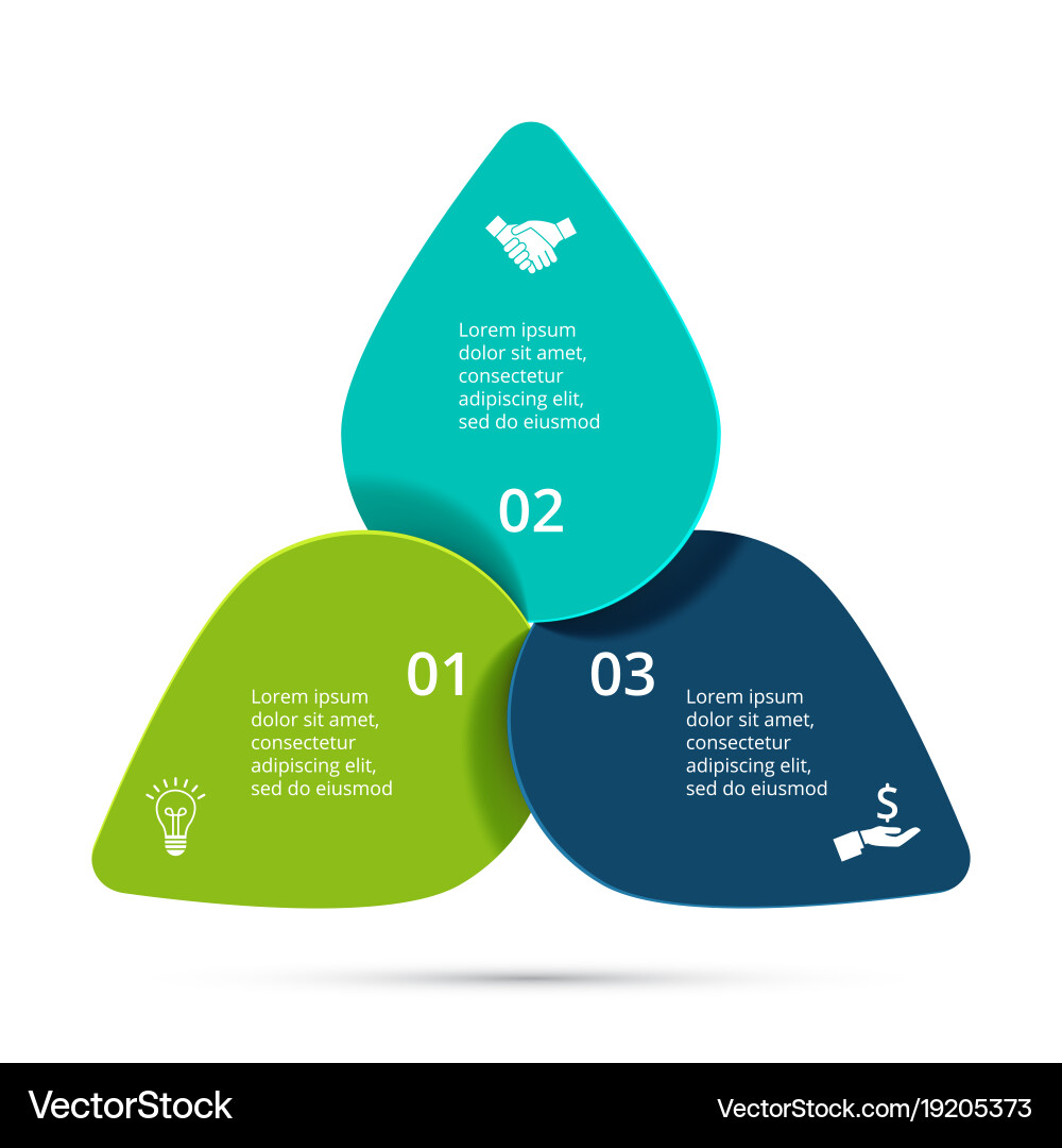 Cycle infographic with 3 options Royalty Free Vector Image