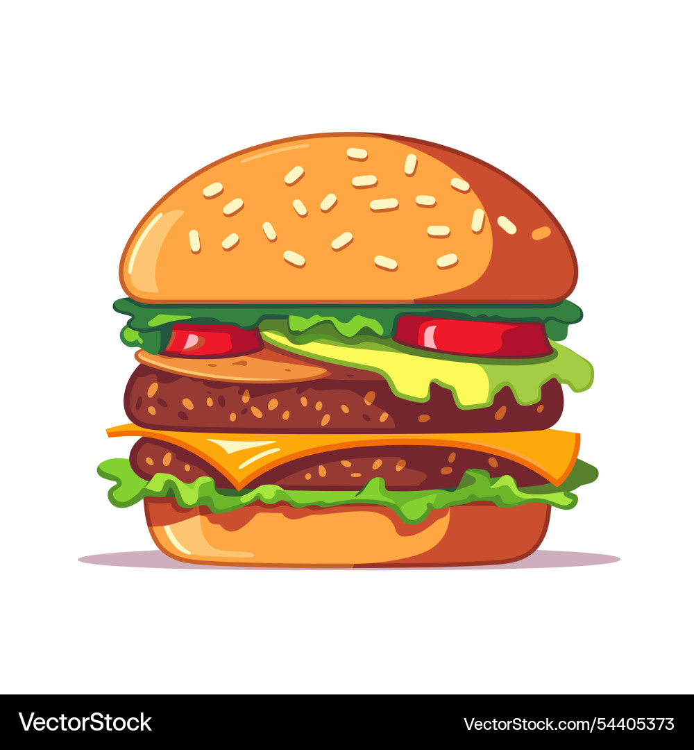 Delicious art depicting a classic hamburger Vector Image