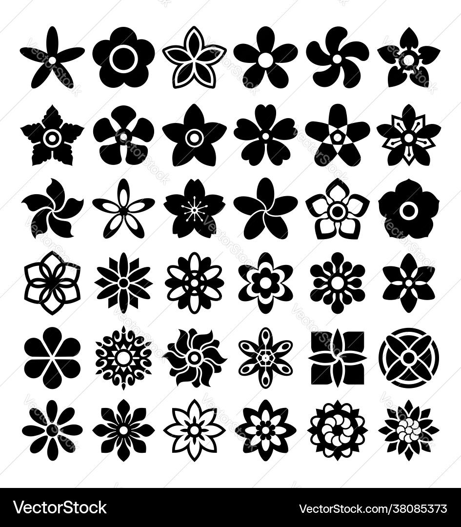 Flower symbol Royalty Free Vector Image - VectorStock