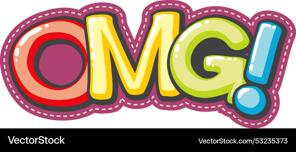 Omg sticker in sewing textile colorful patch style