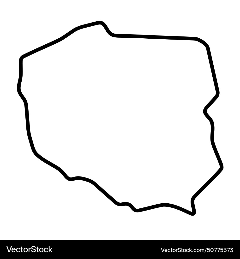 Poland simplified outline map Royalty Free Vector Image