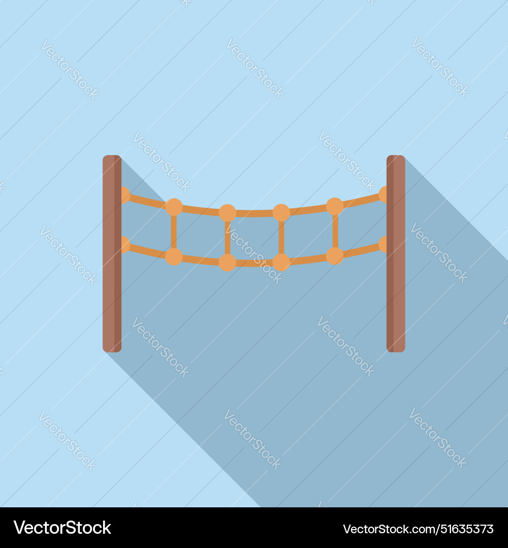 Rope bridge obstacle course element for kids Vector Image
