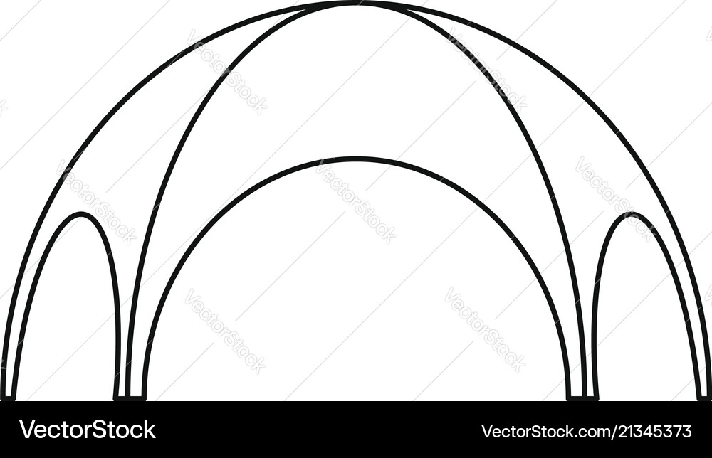 Round tent icon outline style Royalty Free Vector Image