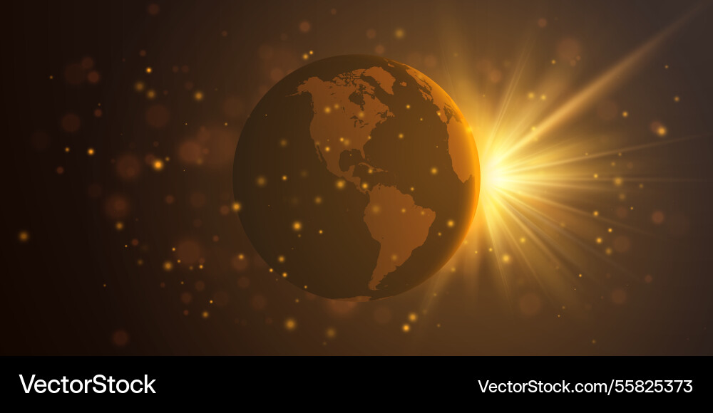 Solar eclipse or planetary collision large flash Vector Image