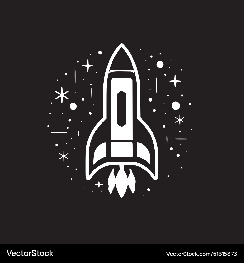 Space - black and white isolated icon Royalty Free Vector
