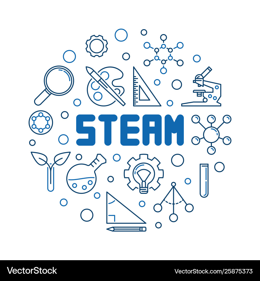 Steam concept round in thin Royalty Free Vector Image