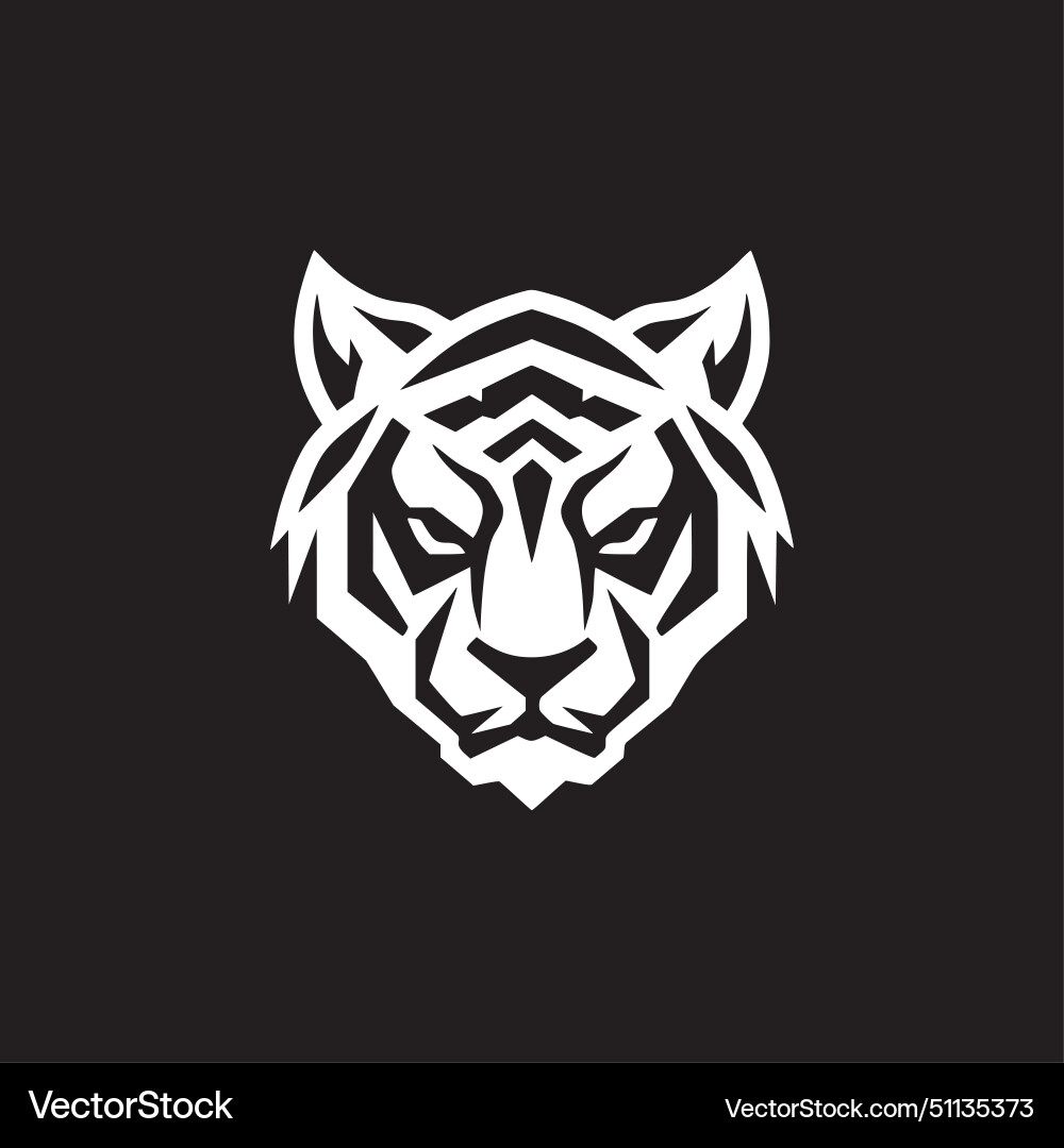 Tiger - black and white isolated icon Royalty Free Vector