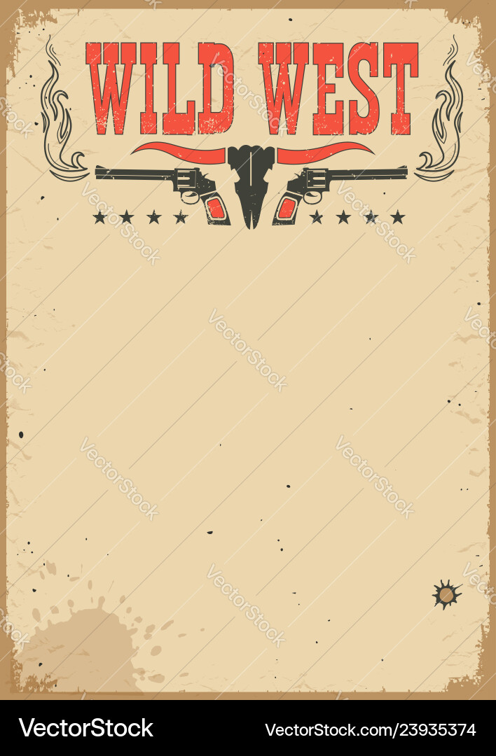 American cowboy western poster for text Royalty Free Vector