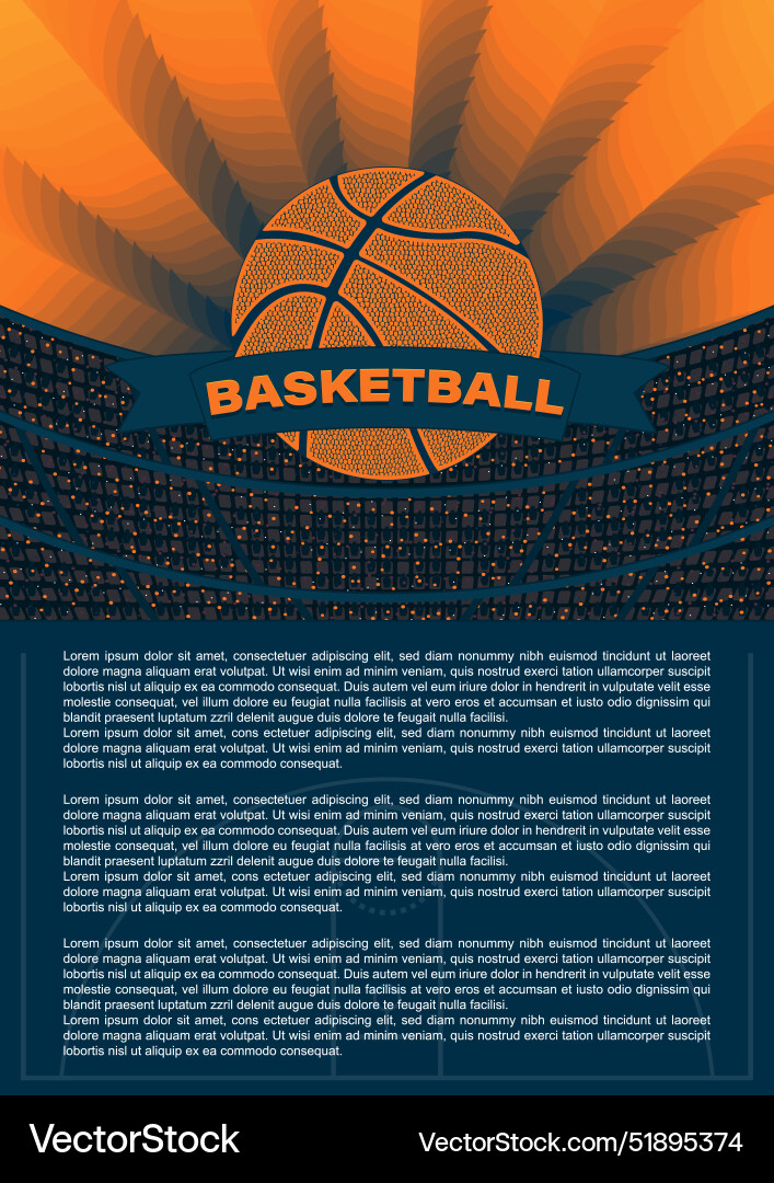 Basketball tournament poster Royalty Free Vector Image