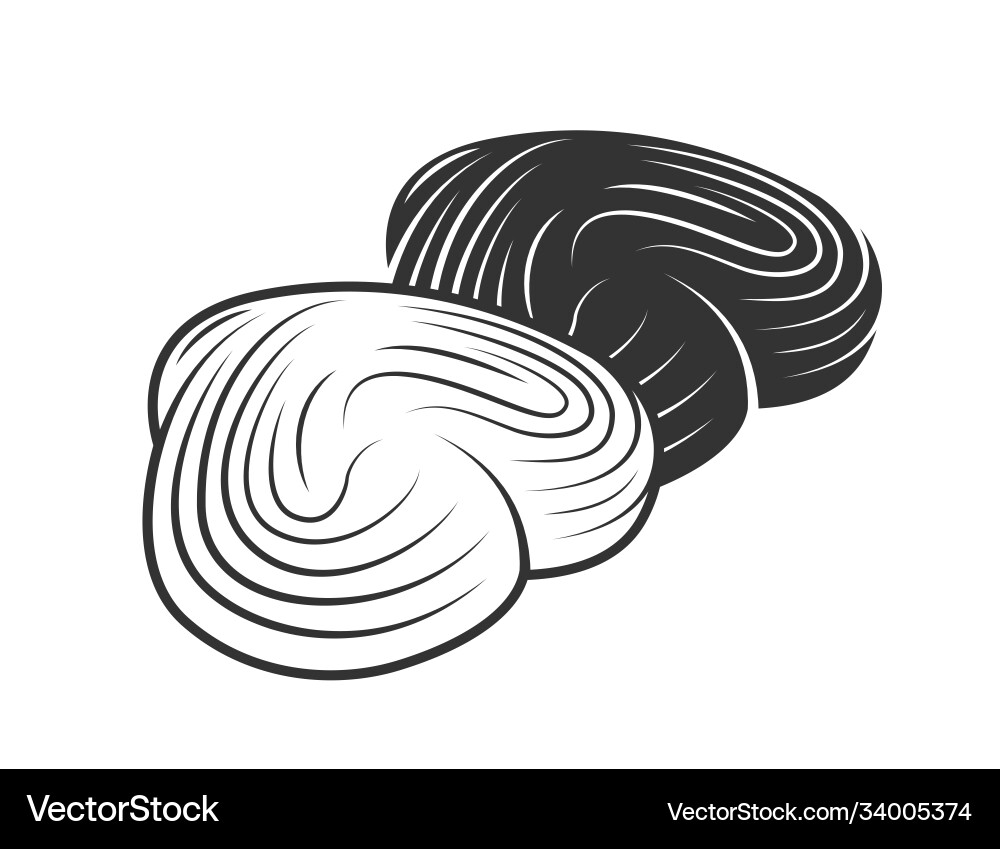Bun isolated on white background Royalty Free Vector Image
