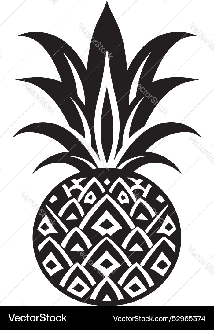 Elegant pineapple essence logo glyph Royalty Free Vector