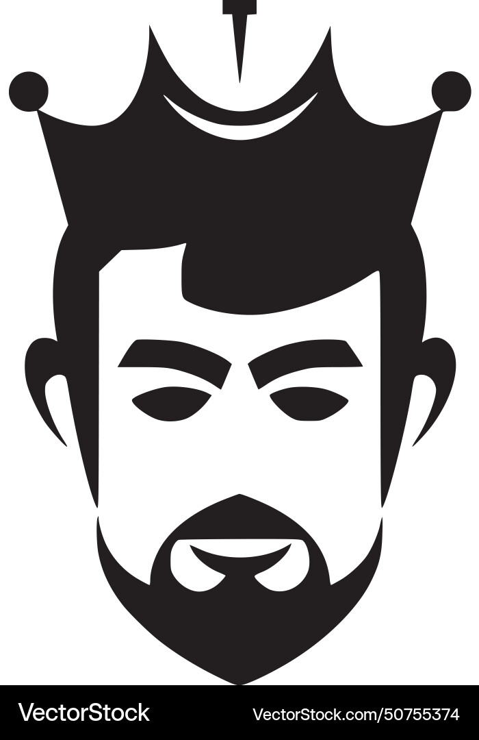 King - black and white Royalty Free Vector Image