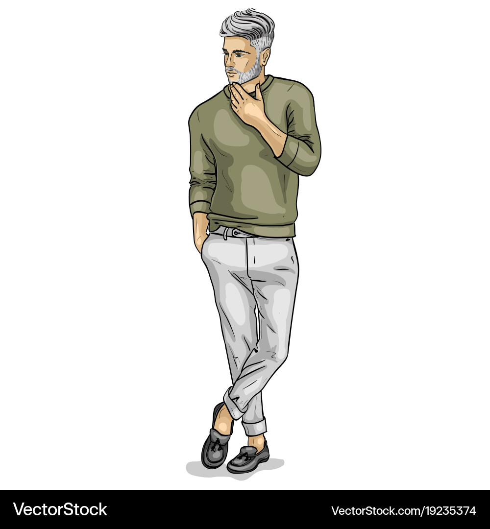 Man model dressed Royalty Free Vector Image - VectorStock