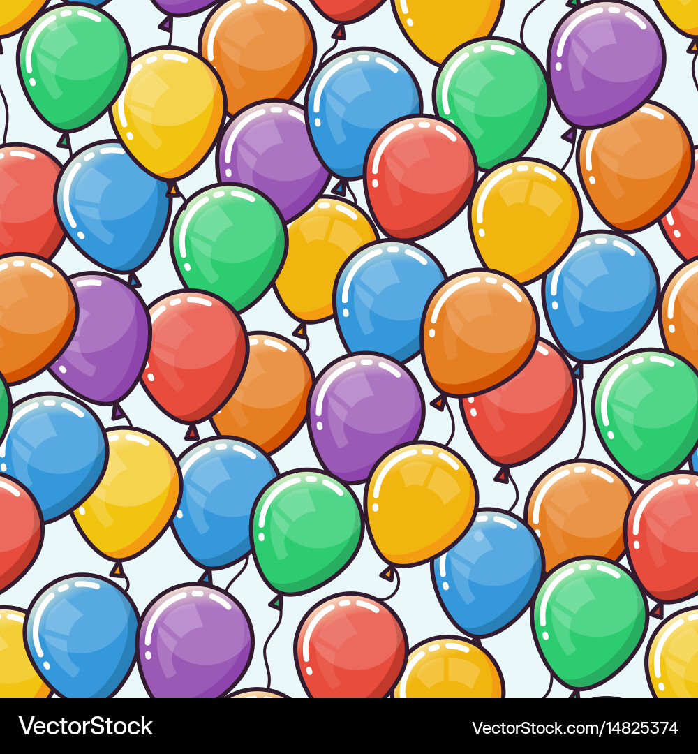 Seamless pattern with multicolored balloons Vector Image