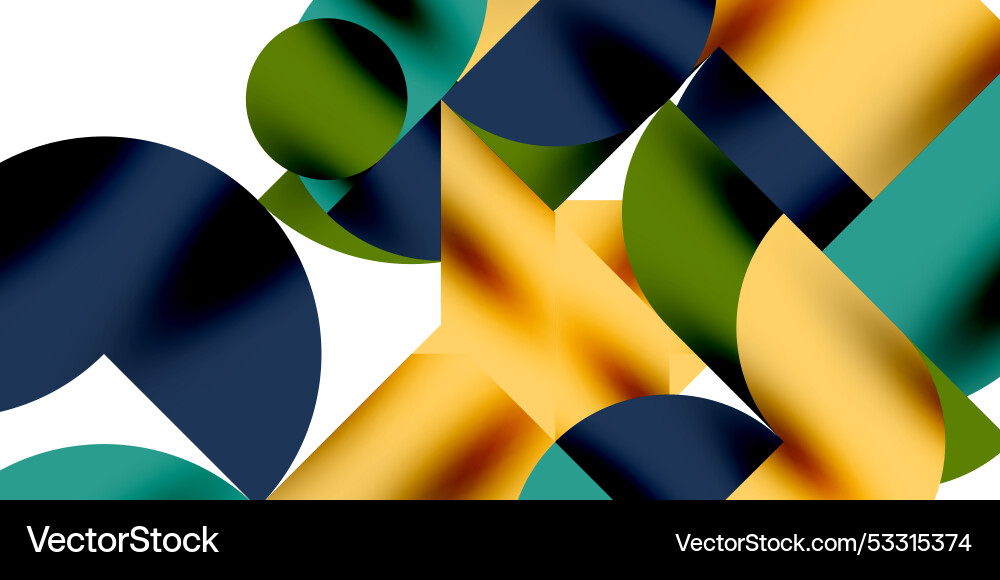 Tech minimal circular shapes geometric art Vector Image