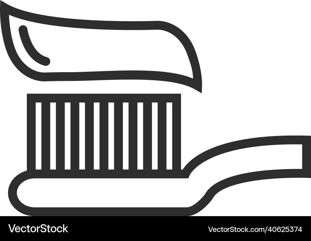 Toothbrush with toothpaste icon dental care Vector Image