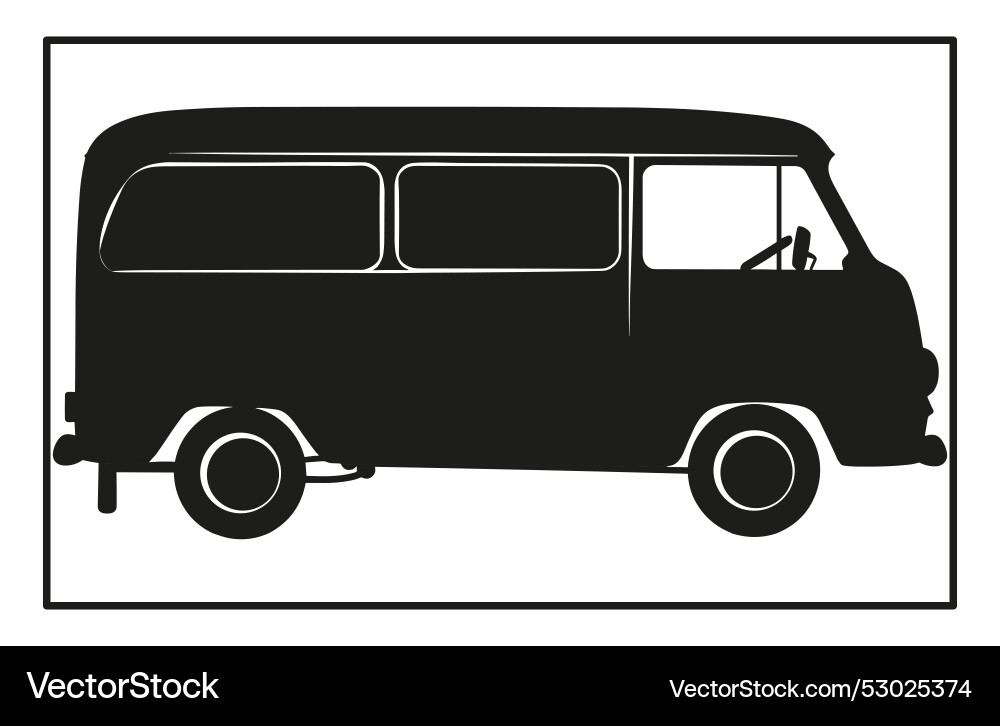 Van icon silhouette cargo minibus Royalty Free Vector Image