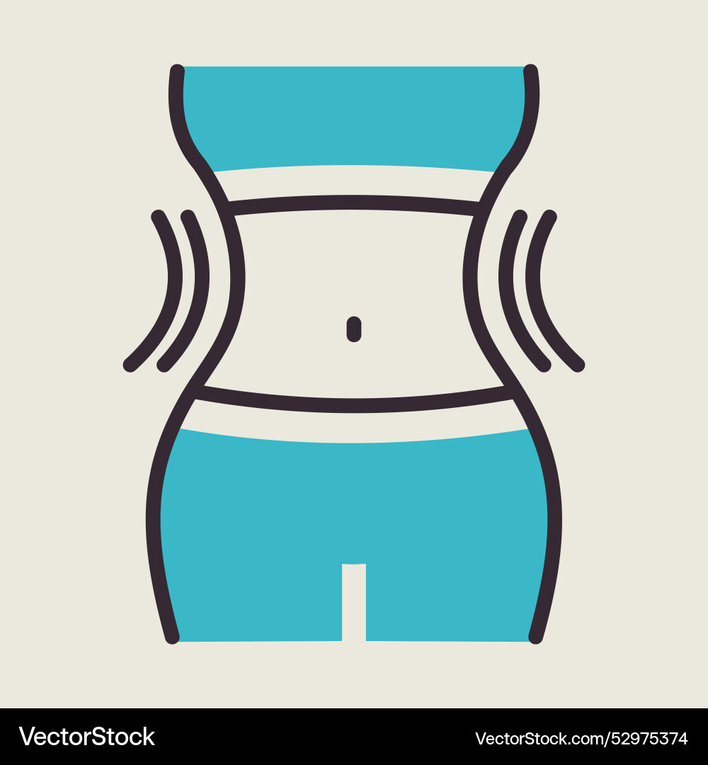 Weight loss icon with womans waist Royalty Free Vector Image