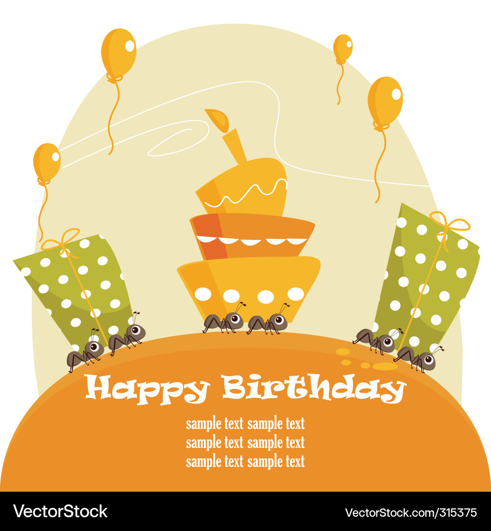 Birthday card Royalty Free Vector Image - VectorStock