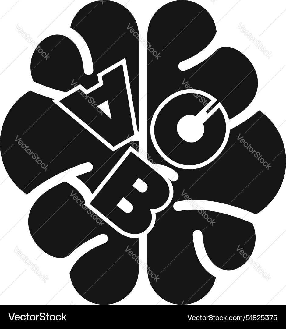 Brain learning alphabet letters reading education Vector Image